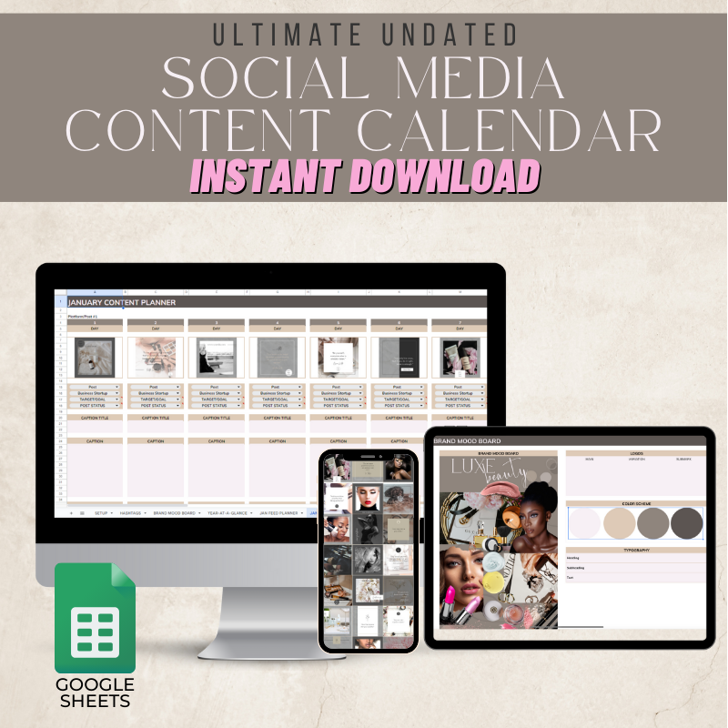 Social Media Content Calendar & Planner - Virtual Tasks Group